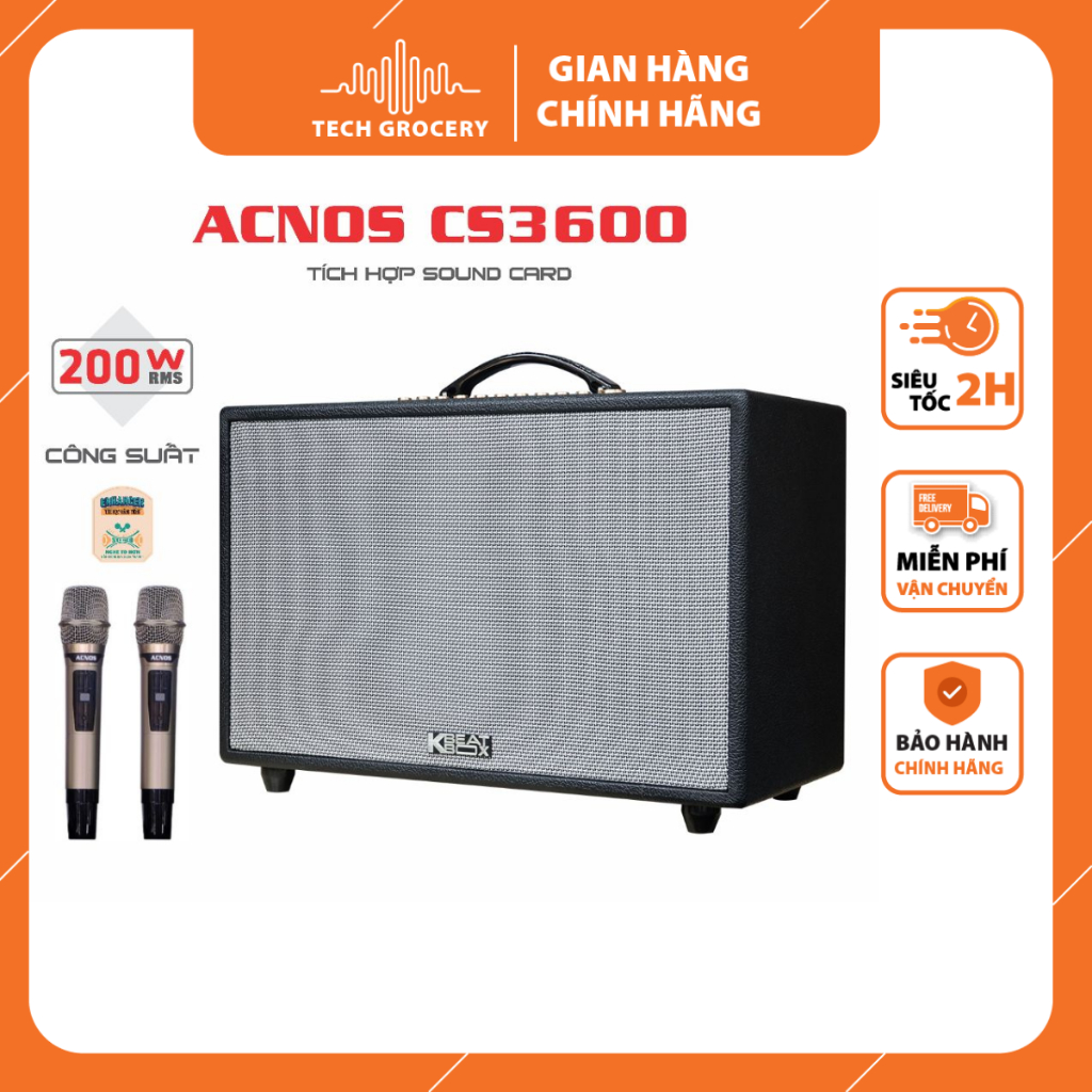 [CS3600] Dàn âm thanh di động xách tay ACNOS CS3600 - Hàng chính hãng Acnos Bảo hành 12 tháng ...