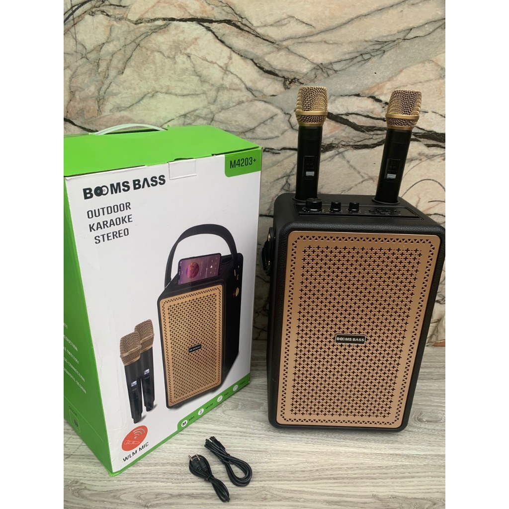 Loa Bluetooth Karaoke Booms Bass made in japan công suất 30W hỗ trợ mic ...