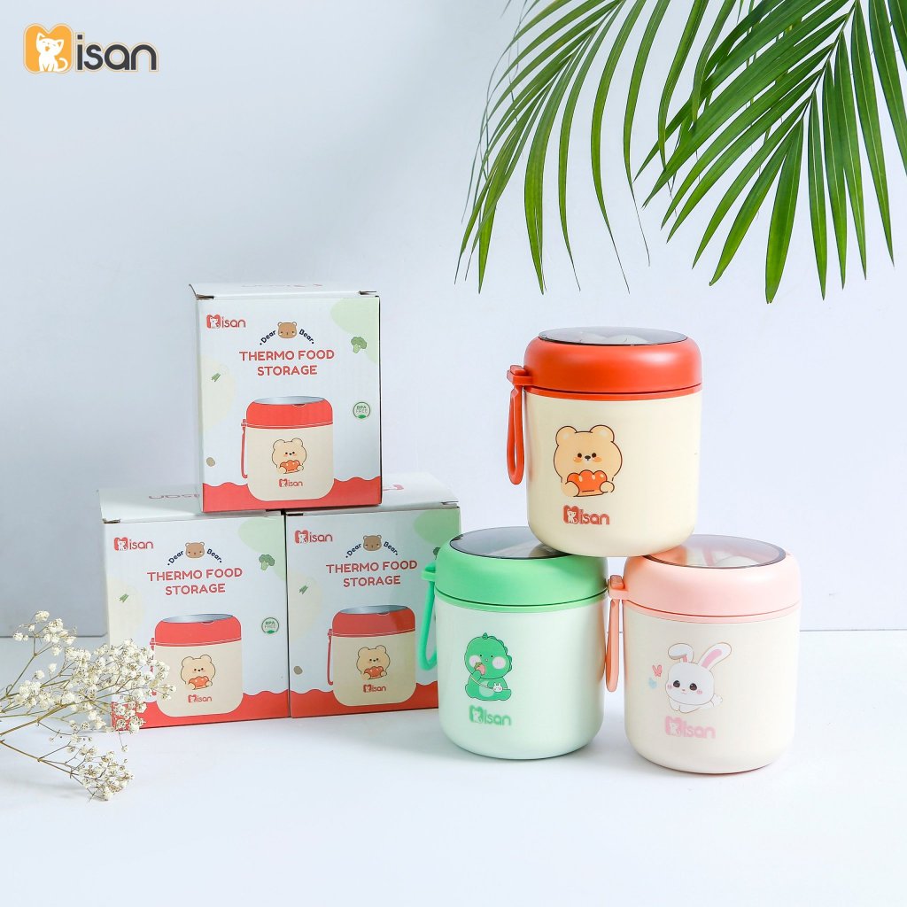 Bình ủ cháo, giữ nhiệt lõi inox 304 Misan 530ml kèm muỗng, Hộp đựng thức ăn cho bé. | Shopee ...