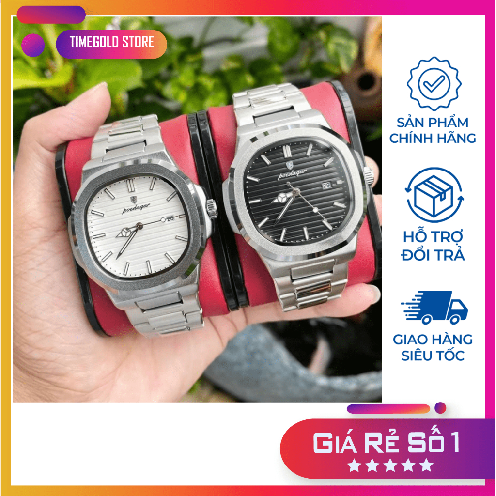 Đồng Hồ Nam Poedagar P613 Tàu Ngầm Dây Kim Loại Lịch Ngày [TẶNG PIN ...