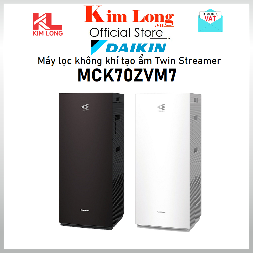 Máy lọc không khí tạo ẩm Daikin MCK70ZVM7 Diện tích 48m2 Twin Streamer - Bảo hành 12 tháng chính ...