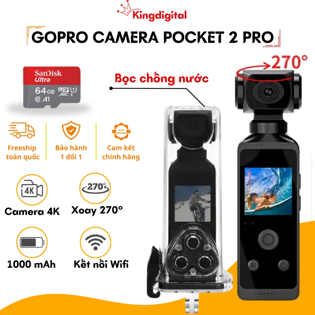 Camera hành trình Gopro Pocket 2 Pro - Máy quay hành động bỏ túi 4K HD ...
