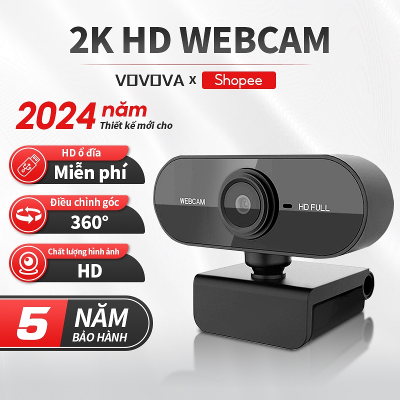 VOVOVA 2K HD Webcam với Mic cho tất cả các loại ổ đĩa máy tính xách tay ...