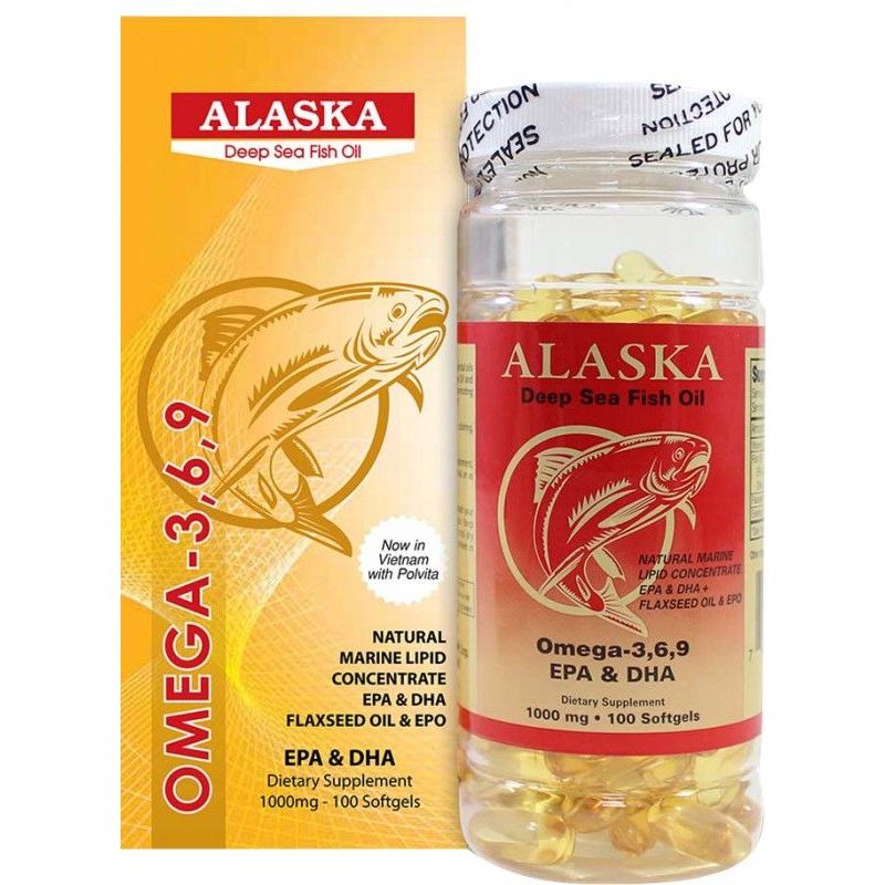 Alaska Deep Sea Fish Oil Omega - 3,6,9 ngừa xơ vữa động mạch - chai 100 ...