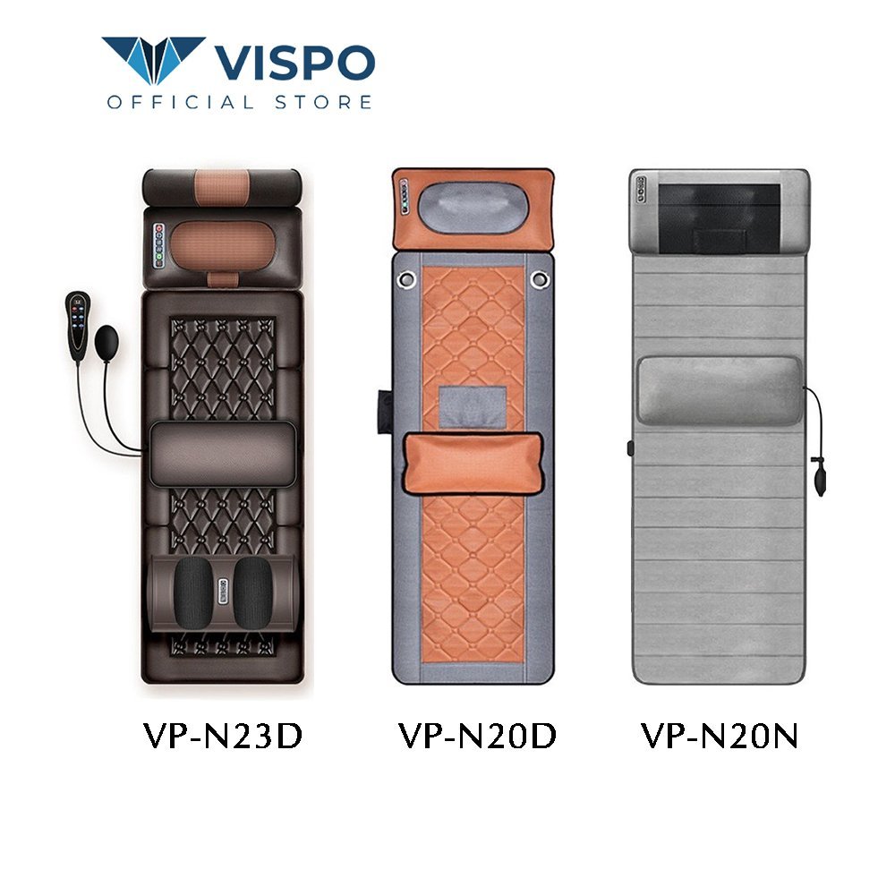 Nệm massage toàn thân VISPO Model N23D, N20D, N20N chất liệu Da, Nỉ có ...