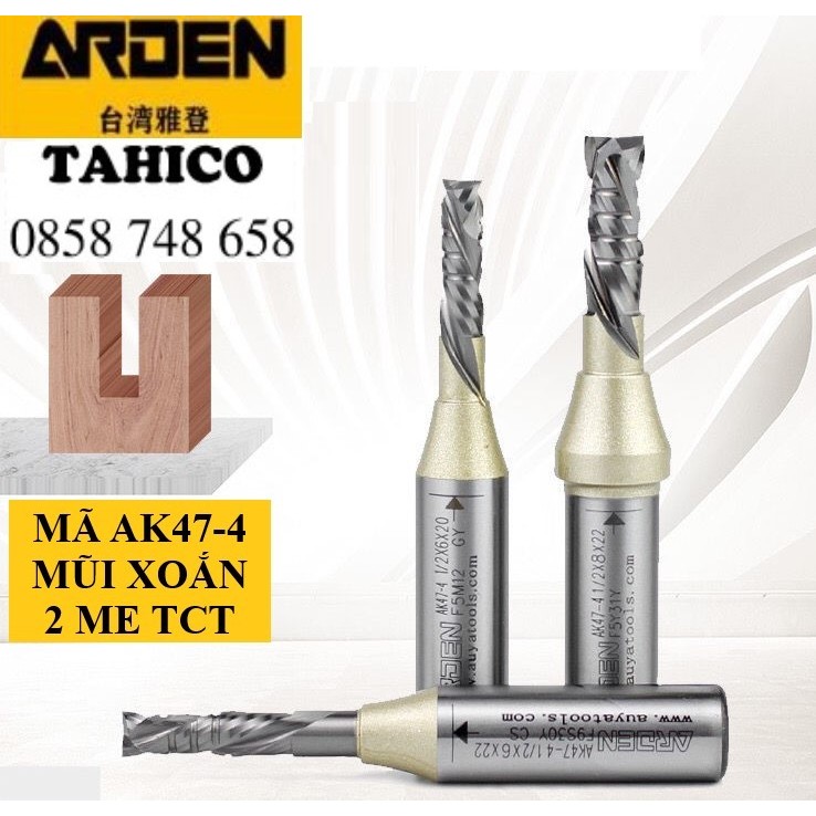 mũi CNC ARDEN AK47-4 - mũi phay gỗ CNC 2 lưỡi xoắn (2 me) hợp kim cao ...