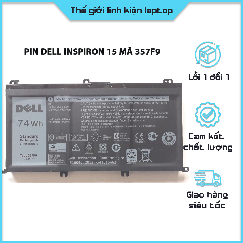 Pin Laptop Dell Inspiron 15 Model 7000 7559 7557 7567 7566 5576 5577 ...