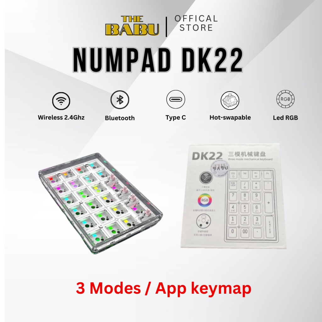 [HỎA TỐC] REUP Kit Numpad DK22 V2 (K22) Ba Chế Độ Kết Nối | RGB Pin 650mAh (Có App Keymap ...