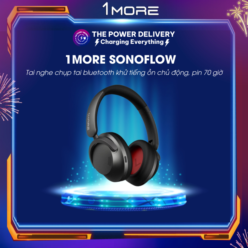 Tai nghe chụp tai không dây bluetooth khử tiếng ồn chủ động 1MORE ...