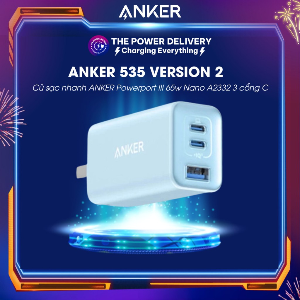 [Mã 99ELHA giảm 7% đơn 300K] Củ sạc nhanh ANKER Powerport III 65w Nano ...