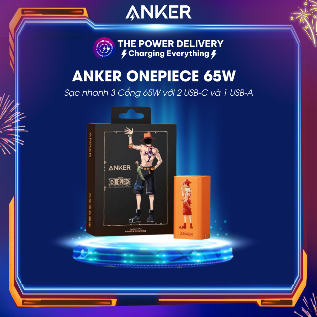 Sạc Anker One piece ACE PowerPort 3 Cổng 65W ( 2 Usb + 1 Usb C) - Mã ...