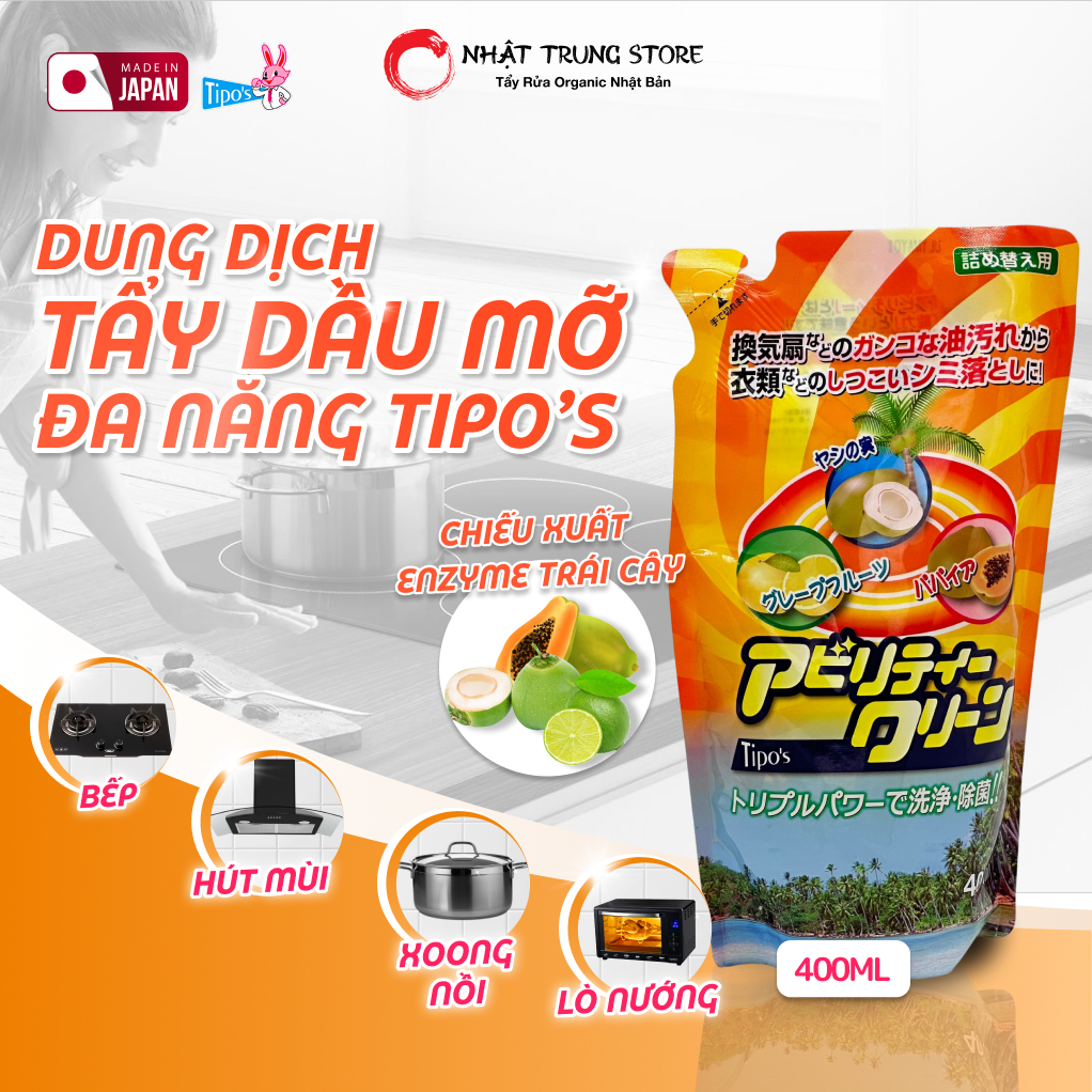 Dung dịch tẩy rửa dầu mỡ đa năng TIPO'S Tẩy sạch mọi vết bẩn cứng đầu ...