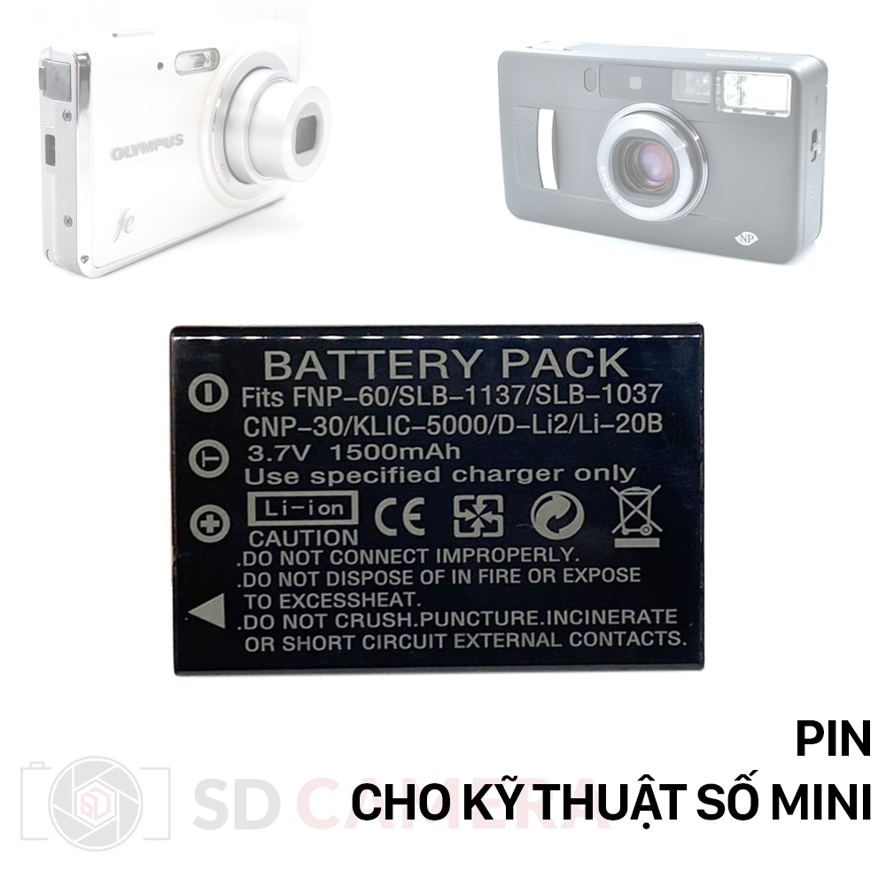 Pin cho Máy ảnh LI-20B SLB-1137 KLIC-5000 W0006 BP56 K500D D-LI2 CNP-30 ...