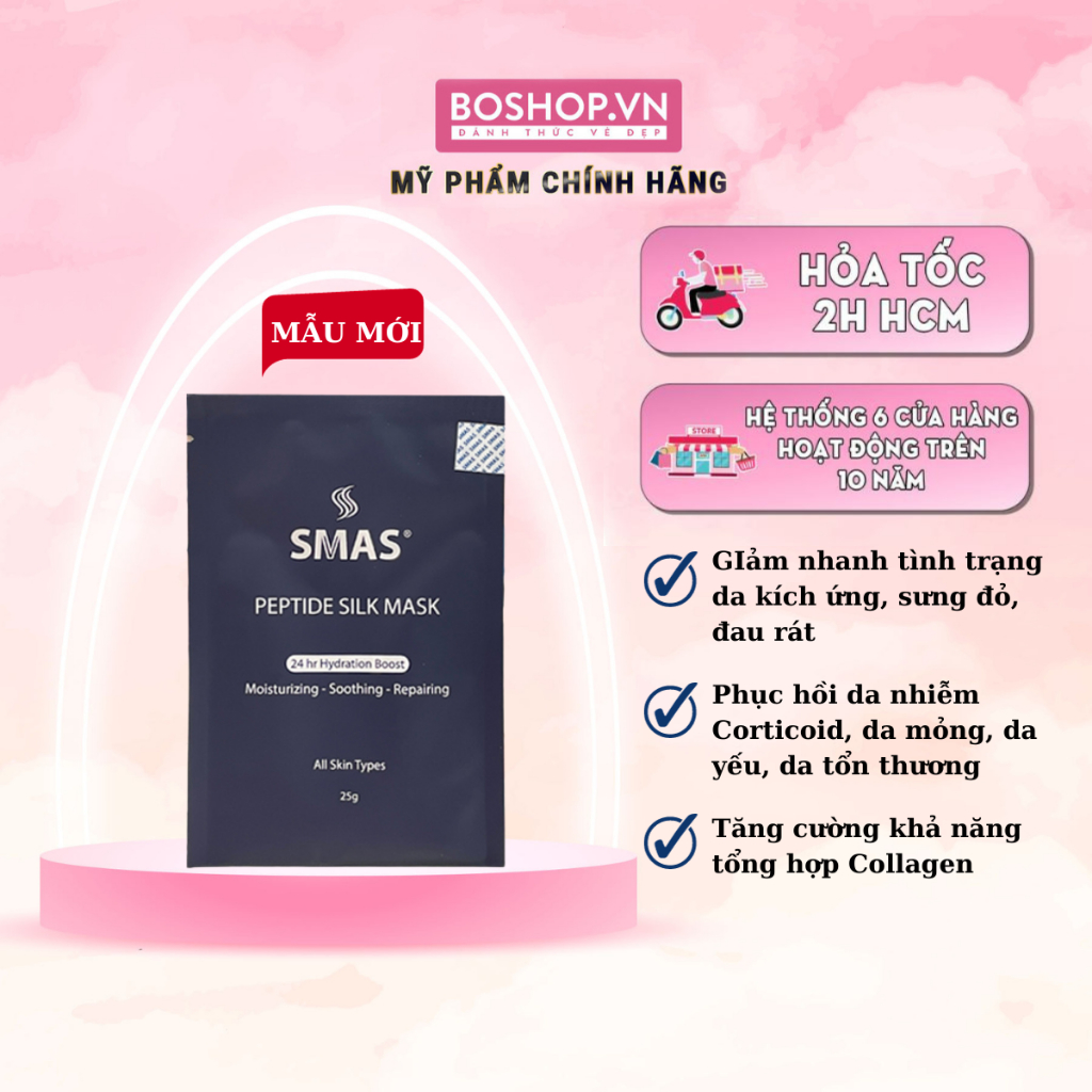 Mặt Nạ Cấp Ẩm, Phục Hồi Da SMAS Peptide Silk Mask 24H Hydration Boost ...