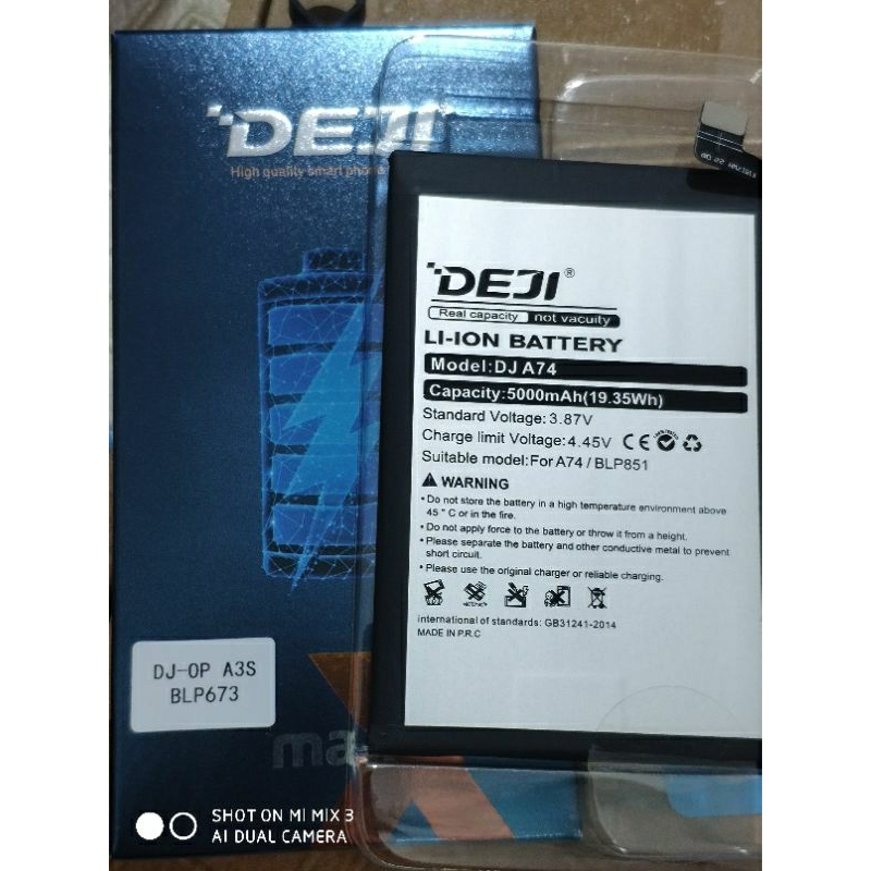 Siêu pin Oppo Deji BLP673, BLP851 Cho P673, A3s, A5, Realme C1, A74 ...