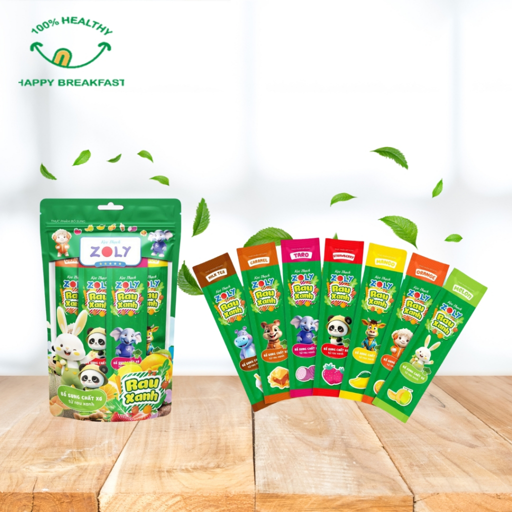 Thạch zoly rau xanh bổ sung chất xơ tự nhiên hết lo táo bón túi 20 gói | Shopee Việt Nam