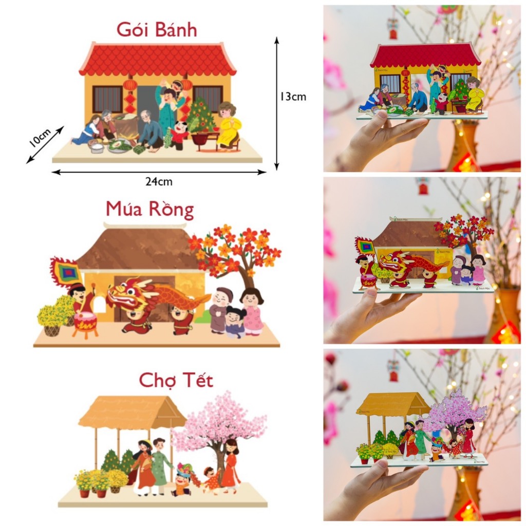 Bộ Lắp Ghép 3D Gỗ - Mô Hình 3D Gỗ Chủ Đề Tết Tự Lắp Ghép - Mang Hương ...