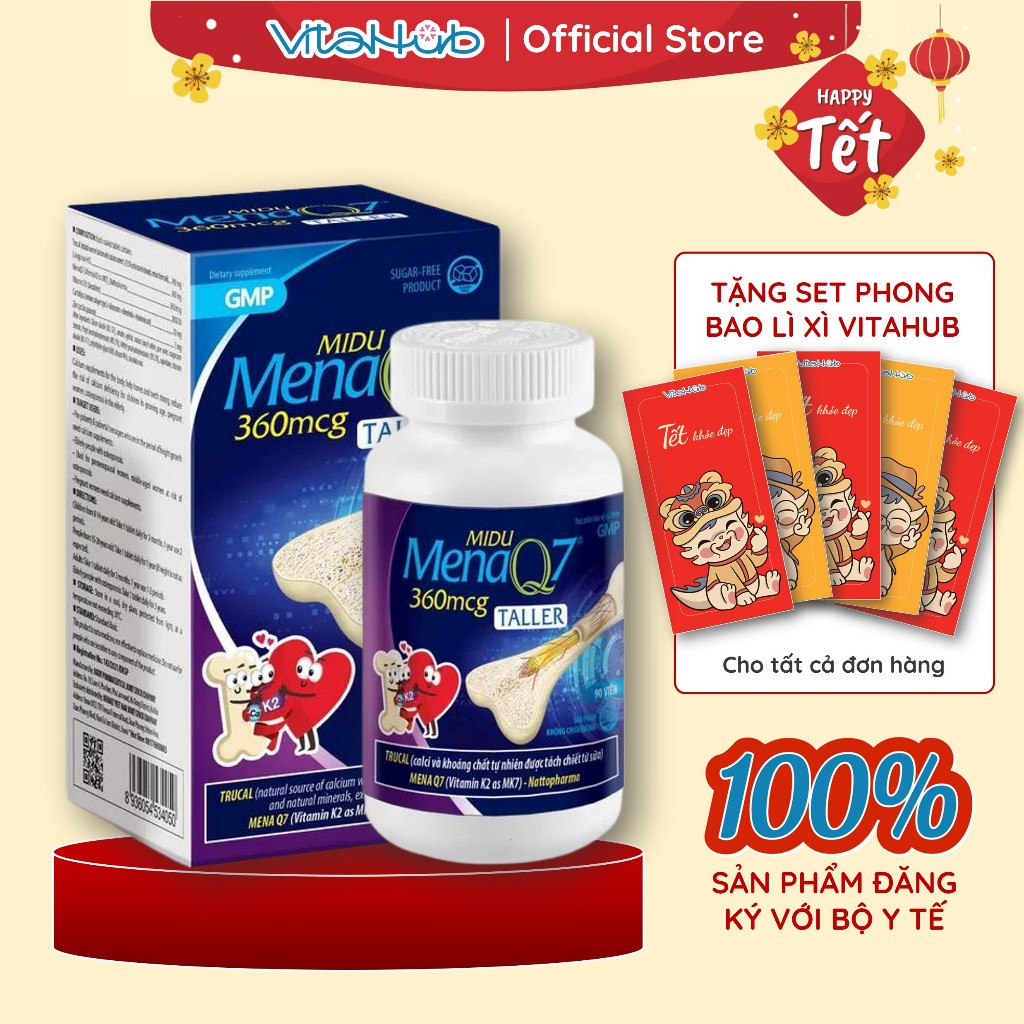 Midu MenaQ7 360mcg – Hỗ trợ chắc khỏe xương và phát triển chiều cao với ...