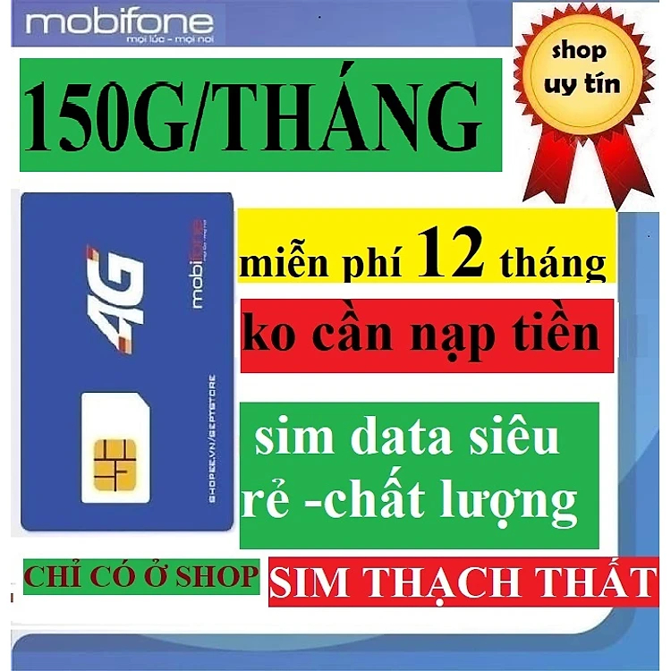 [Siêu rẻ]Sim 4G Mobifone 12G150 có ngay 150G/tháng tốc độ cao dùng 12 ...