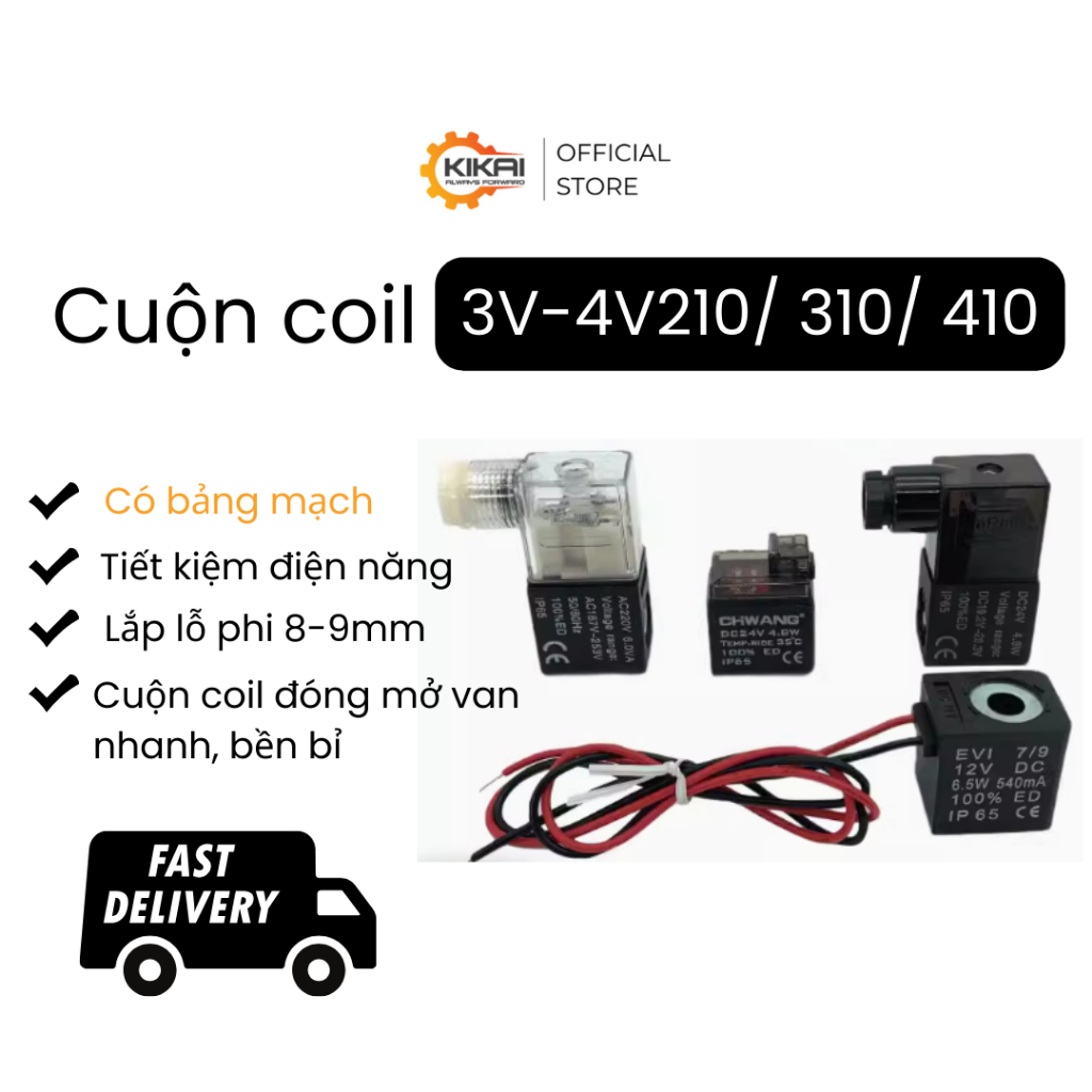 Cuộn coil loại tốt cho van điện từ khí nén 2V/3V/4V210-08 4V310-10 ...