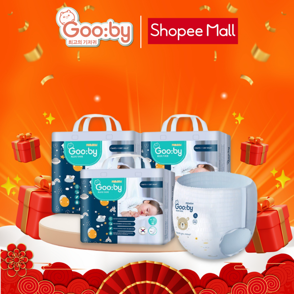 Tã/bỉm quần, dán Gooby Premium - Chuyên gia bỉm đêm, chống trào đến 12h size M/L/XL/XXL cho bé ...