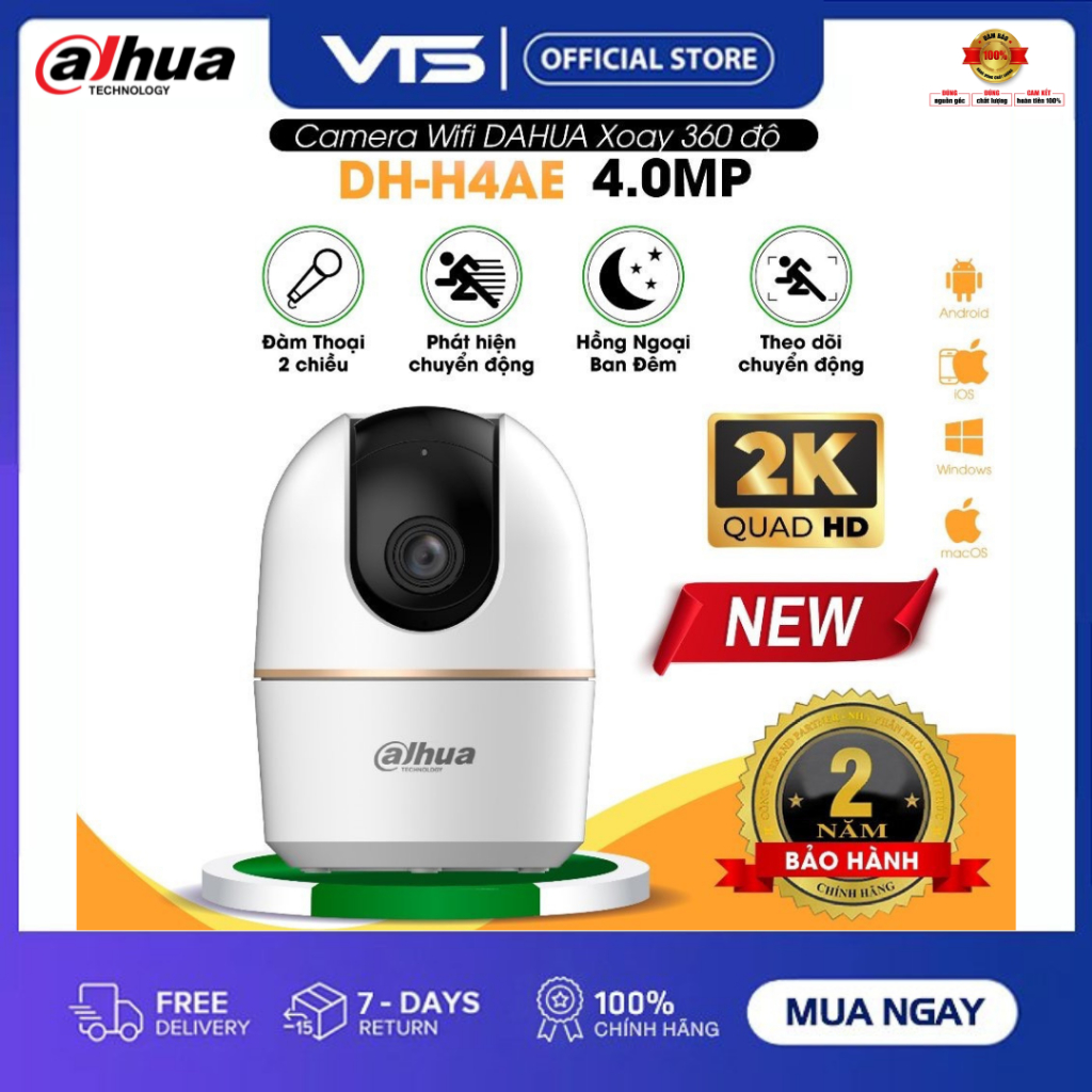 Camera Wifi DAHUA HERO A1 H5AE 5MP, H4AE 4MP, H3AE 3MP, H2AE 2MP, Xoay 360 độ, Đàm Thoại 2 Chiều ...