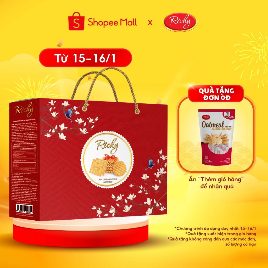 Bánh Richy quai xách hoa 369g | Shopee Việt Nam