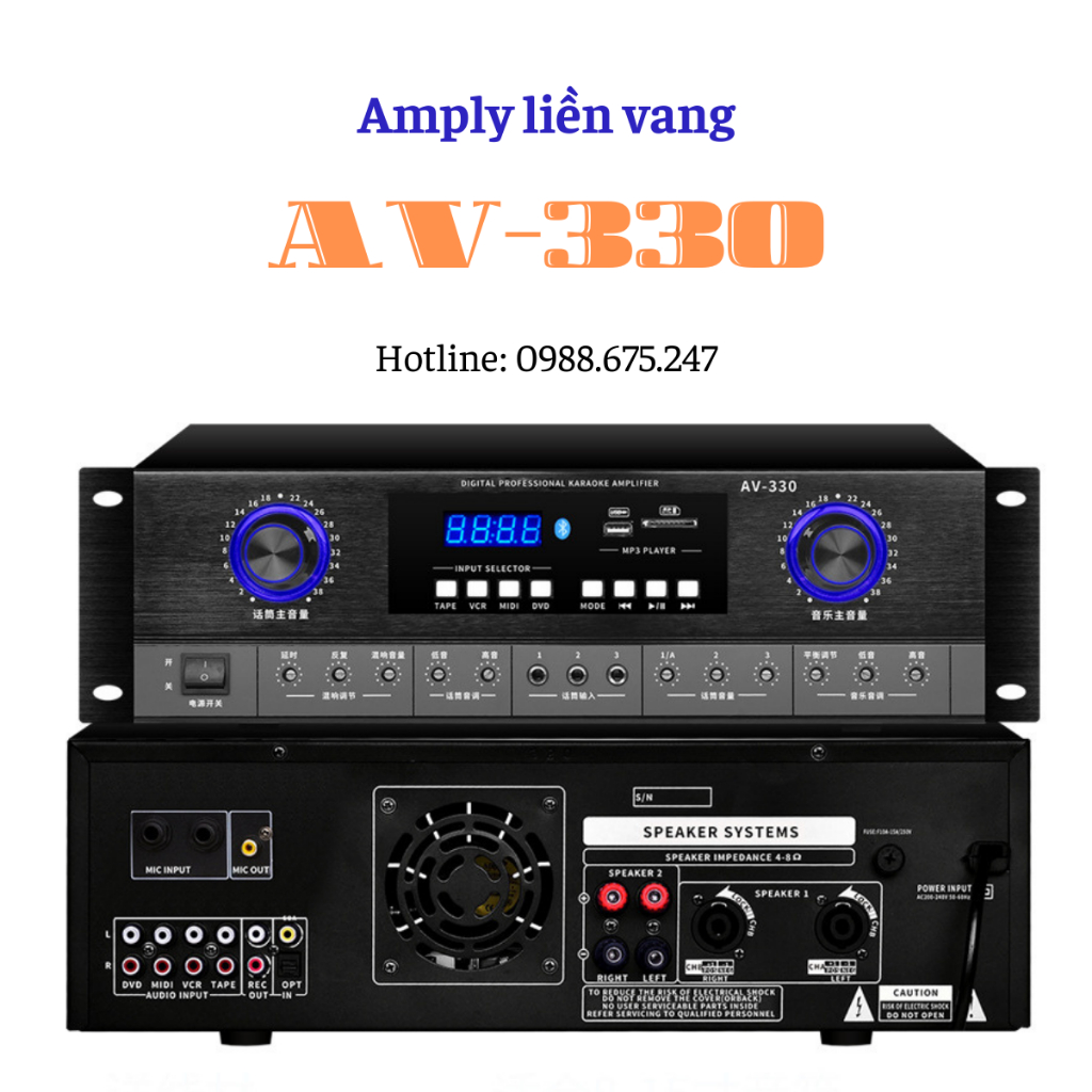 Amply liền vang AV- 320/ AV-330 công suất cực khủng, kết nối Bluetooth ...