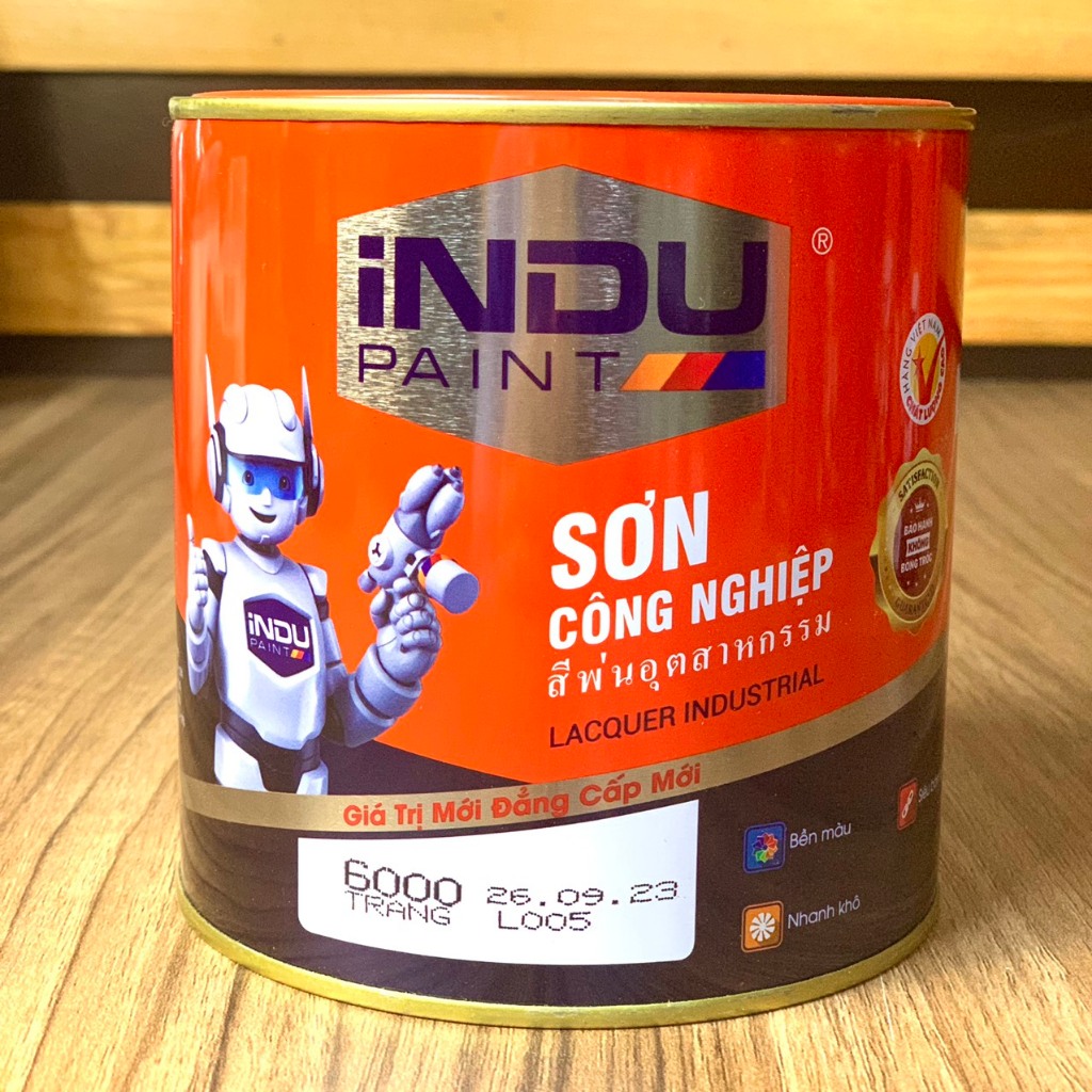 [Sơn An Toàn] Sơn cho gỗ Chính Hãng INDU 800ml (nhanh khô , ít mùi ...