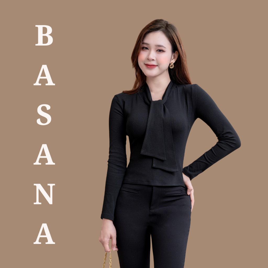 BASANA áo thun thiết kế cà vạt mới nhất 2023 chất liệu thun cotton trơn ...