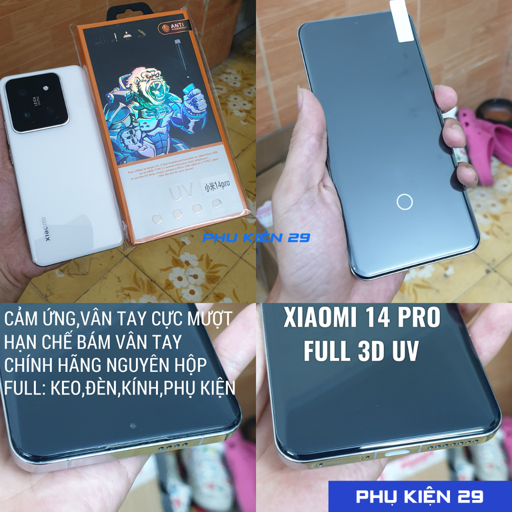 [Xiaomi Mi 14 Pro/ Ultra/ MI 15 PRO] Dán kính cường lực UV FULL màn ...