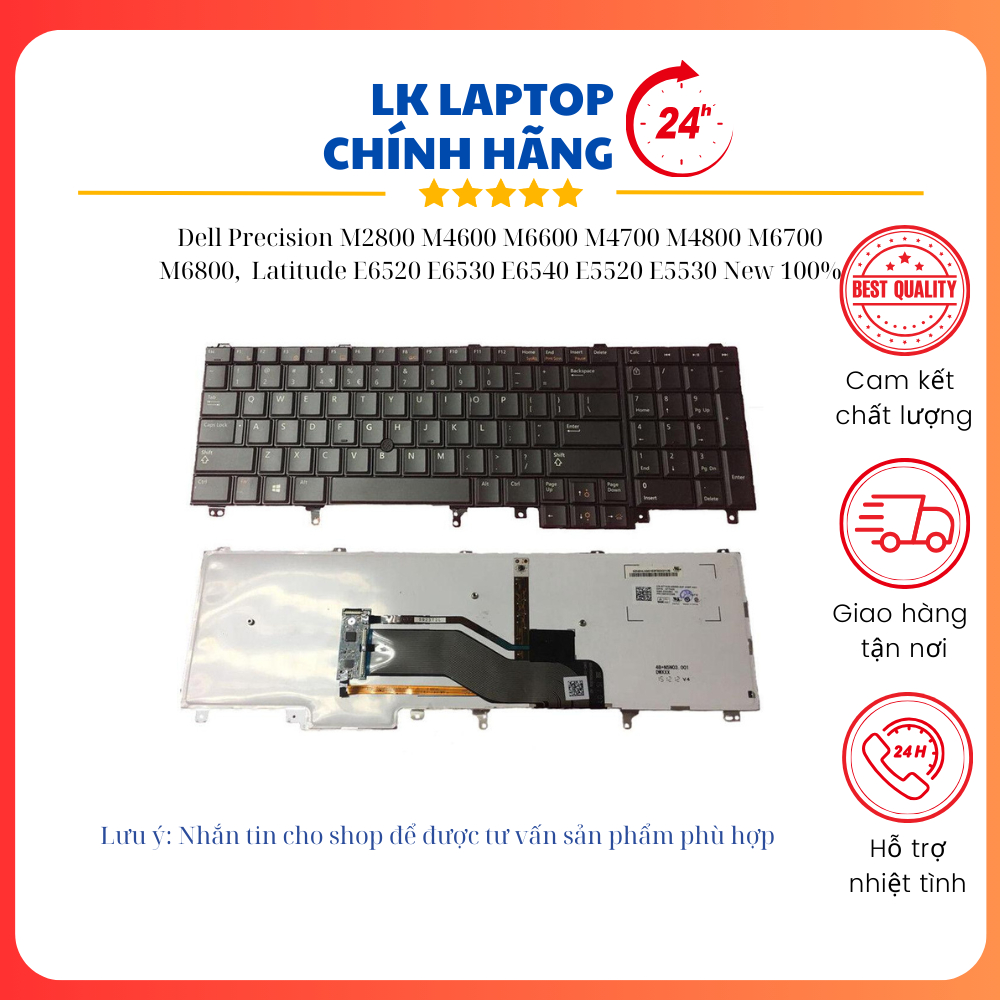 Bàn Phím Laptop Dell Precision M2800 M4600 M6600 M4700 M4800 M6700 ...
