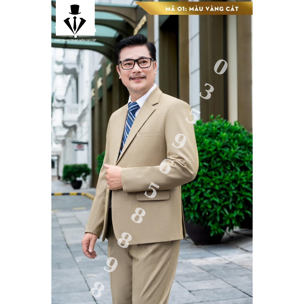 Bộ vest nam trung niên,vest trung tuổi được may bằng chất vải tuysi cao cấp | Shopee Việt Nam