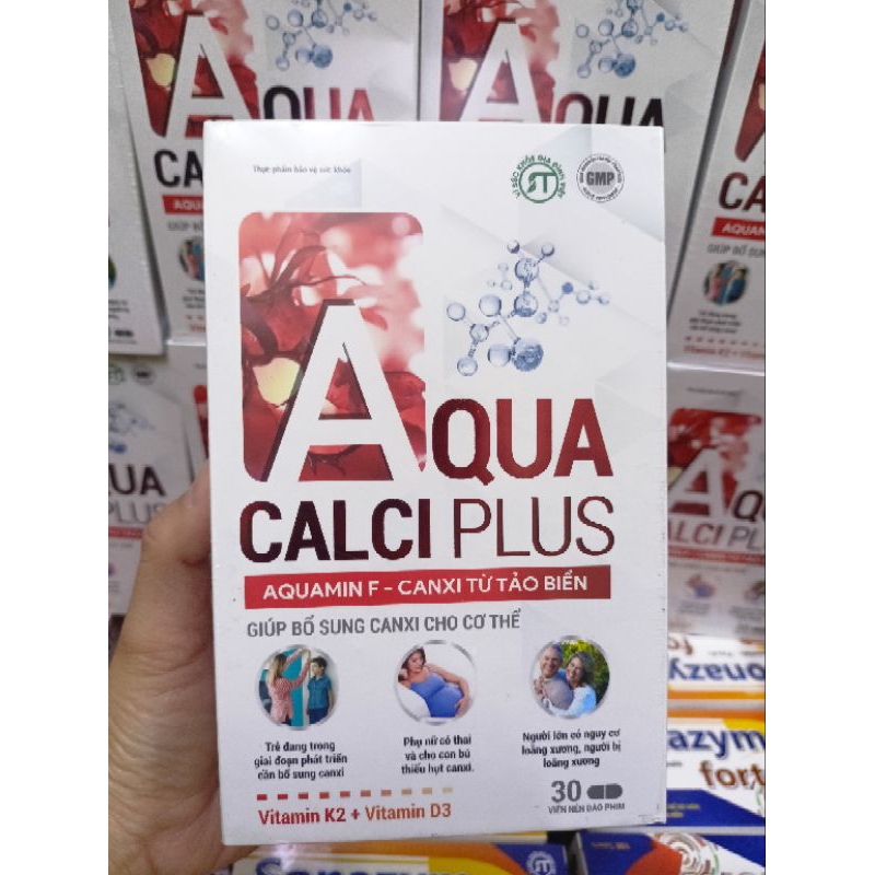 Canxi tảo biển Aqua Calci Plus lọ 30 viên bổ sung canxi D3 K2 | Shopee ...