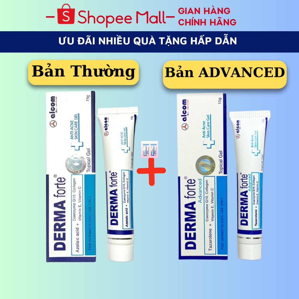 Gel Derma Forte 15g Gamma Bản Thường Và Bản Advanced Giúp Giảm Mụn