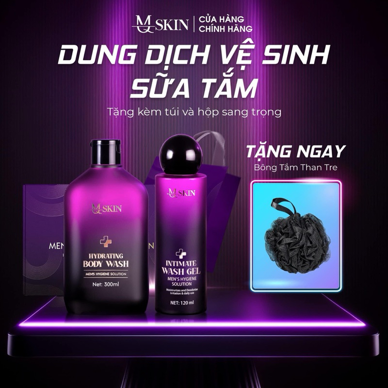 MQ SKIN - Bộ quà tặng nam giới Dung dịch vệ sinh 120ml, Sữa tắm 300ml | Shopee Việt Nam