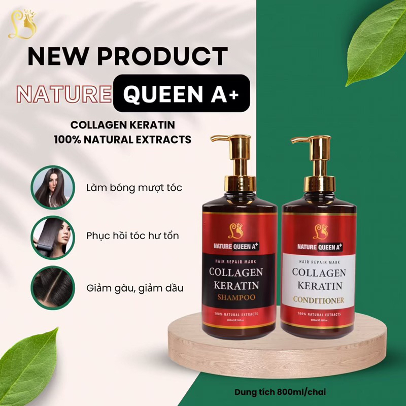 Cặp dầu gội collagen keratin Natura Queen A+ | Shopee Việt Nam