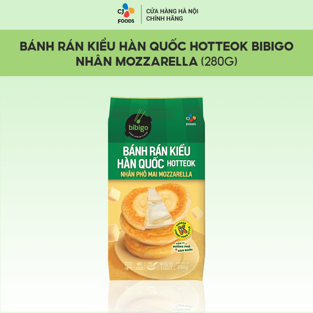 [HN] Bánh rán Hàn Quốc Hotteok bibigo - nhân Phô mai Mozzarella (4 bánh to nhân đầy) | Shopee ...