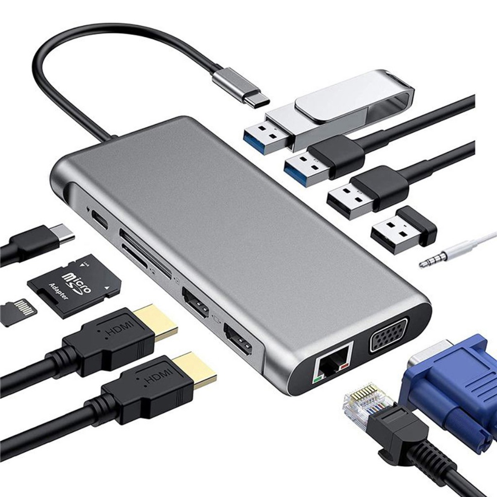 Bộ chuyển đổi hub USB Type-C sang hdmi HUB 12 trong 1 Máy tính xách tay ...