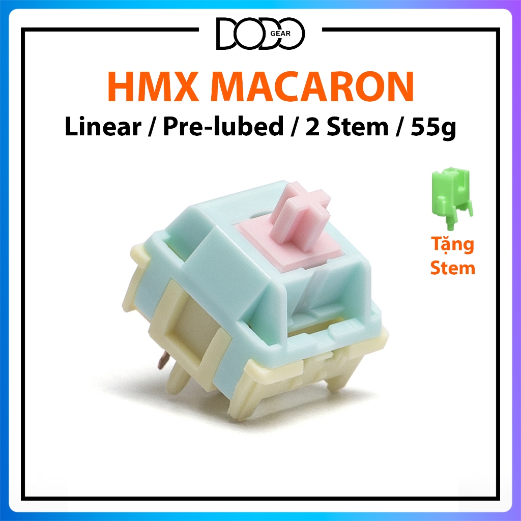 Switch HMX Macaron 5 PIN Linear 55g tặng thêm stem box chống bụi công tắc bàn phím SwitchHMX ...