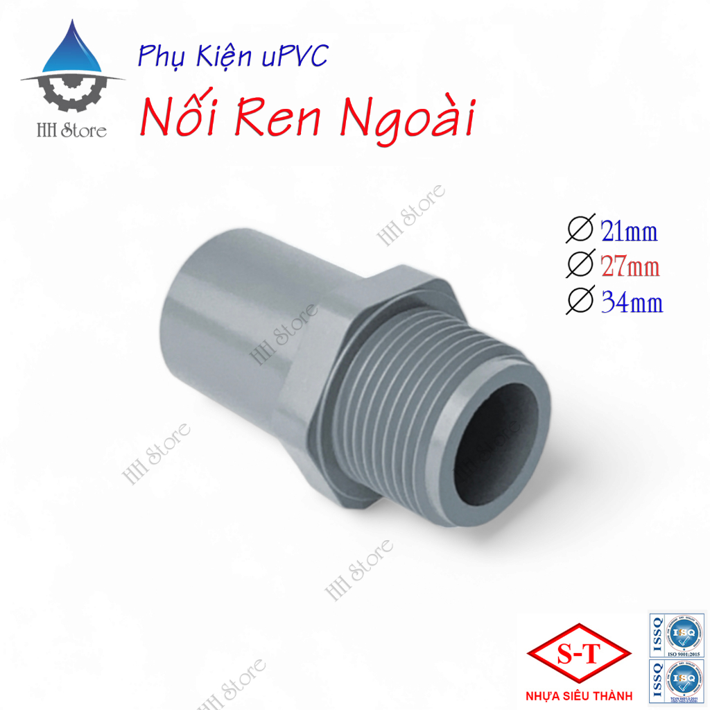 Nối Ren Ngoài, Răng Ngoài phi 21, 27, 34mm phụ kiện ống nước. Hàng ...