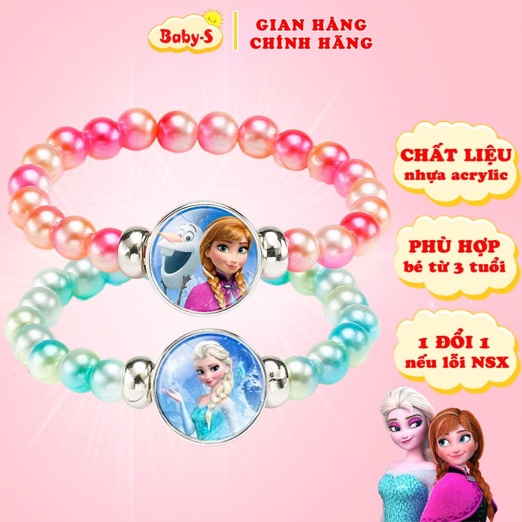 [XẢ KHO] Vòng Tay Cho Bé Elsa Chuỗi Hạt Nhựa Phối Mặt Kính Hoạt Tiết ...