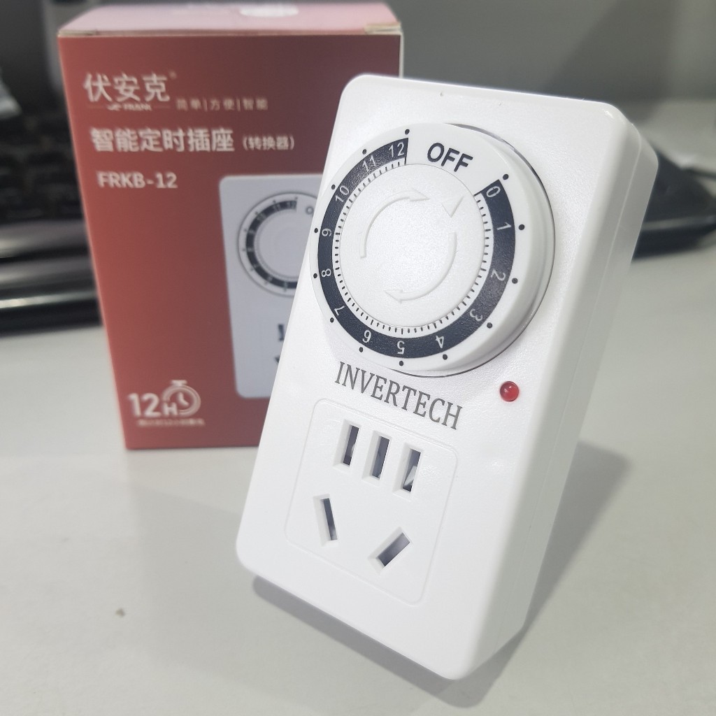 Ổ cắm hẹn giờ đếm ngược hẹn giờ tắt INVERTECH 10A 2500W tiện dụng cong tac hen gio o cam hen gio ...