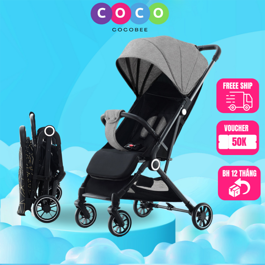 Xe đẩy 1 chiều cho bé COCOBEE, có thể gấp gọn, đẩy du lịch, tiện lợi cho mẹ và bé tặng kèm tấm ...