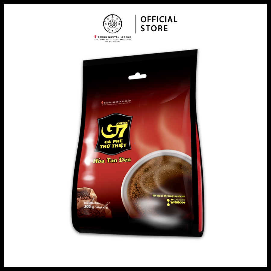 Trung Nguyên Legend - Cà phê G7 hòa tan đen ( không đường) - bịch 100 sachets 2gr | Shopee Việt Nam