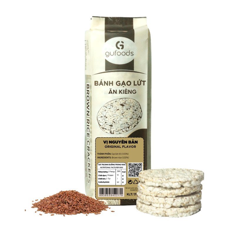 Bánh gạo lứt ăn kiêng vị nguyên bản Gufoods 170g | Shopee Việt Nam