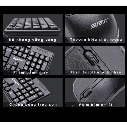Combo phím chuột SURMT 8236-M129 | Shopee Việt Nam