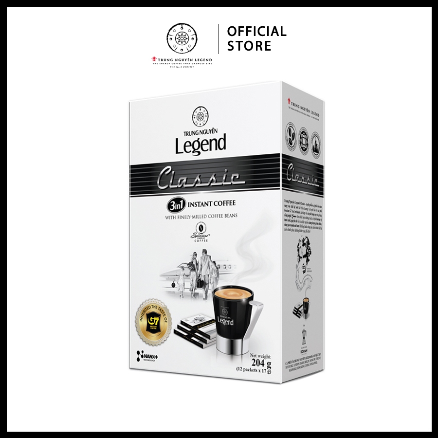 Trung Nguyên Legend - Cà phê sữa hoà tan rang xay 3in1 Classic - Hộp 12 ...