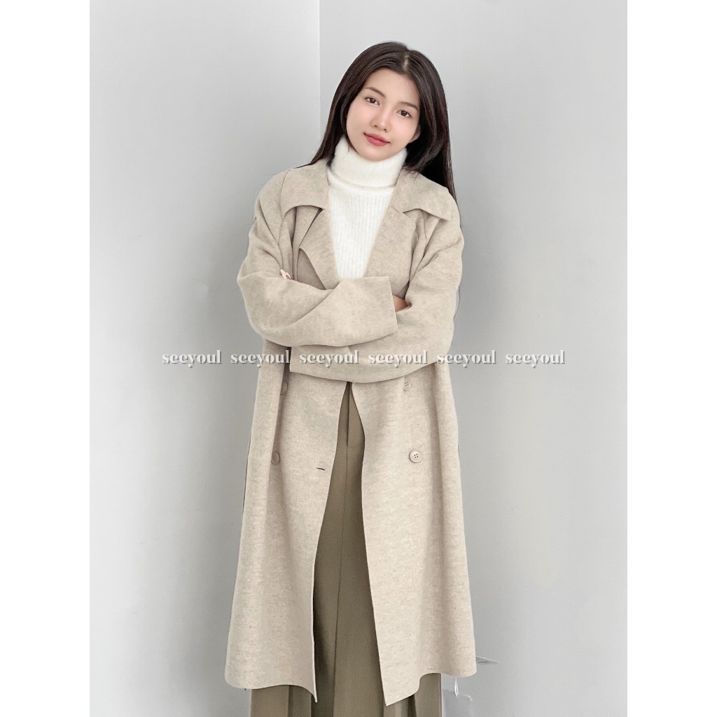 Áo manto dạ ép form dài-4605(HÌNH THẬT SHOP CHỤP) | Shopee Việt Nam