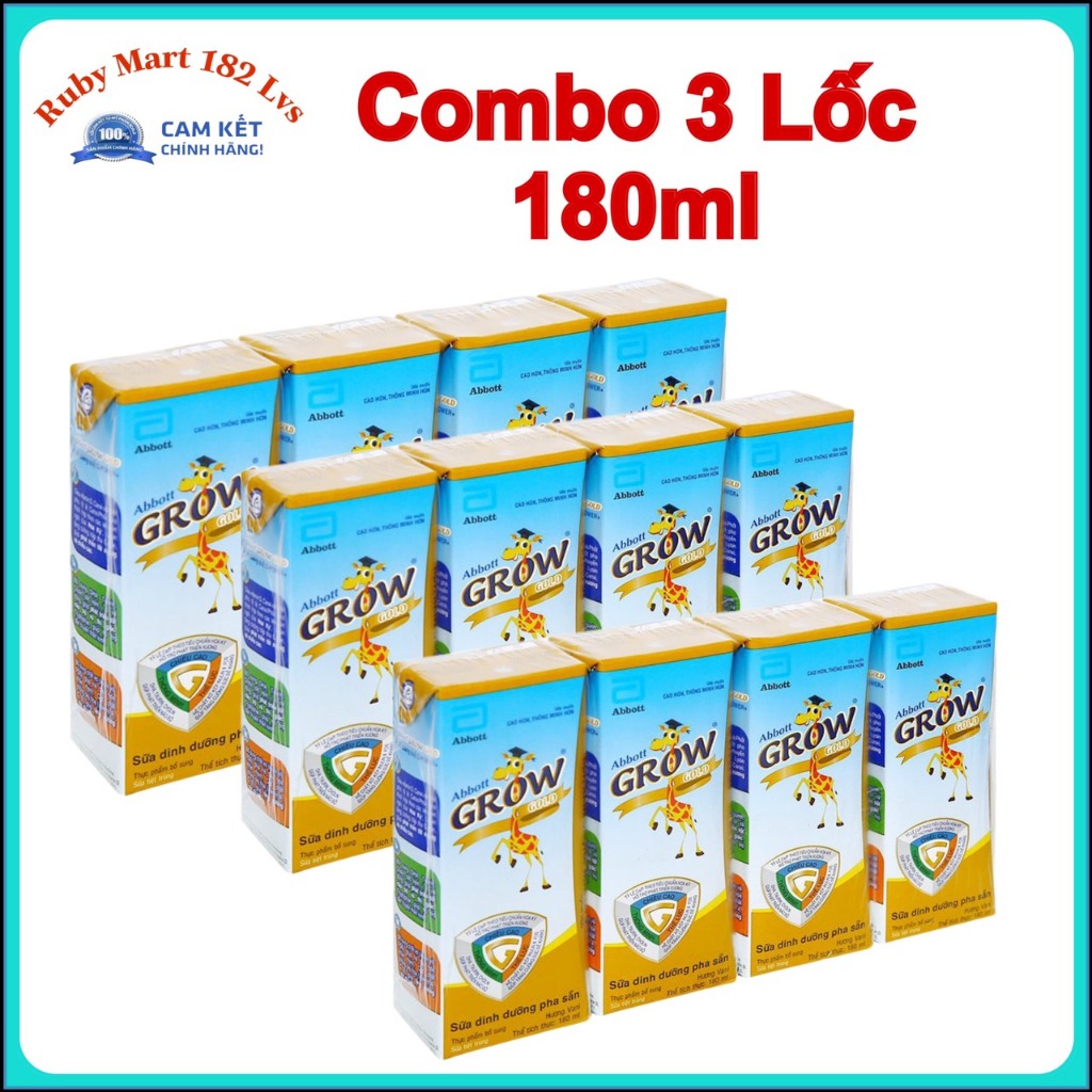 [Date 2.2026] Combo 3 Lốc Abbott Grow 180ml (12 hộp) | Shopee Việt Nam